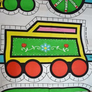 American Vintage | Other | Vintage Animal Train Set Fabric Panel Spring ...